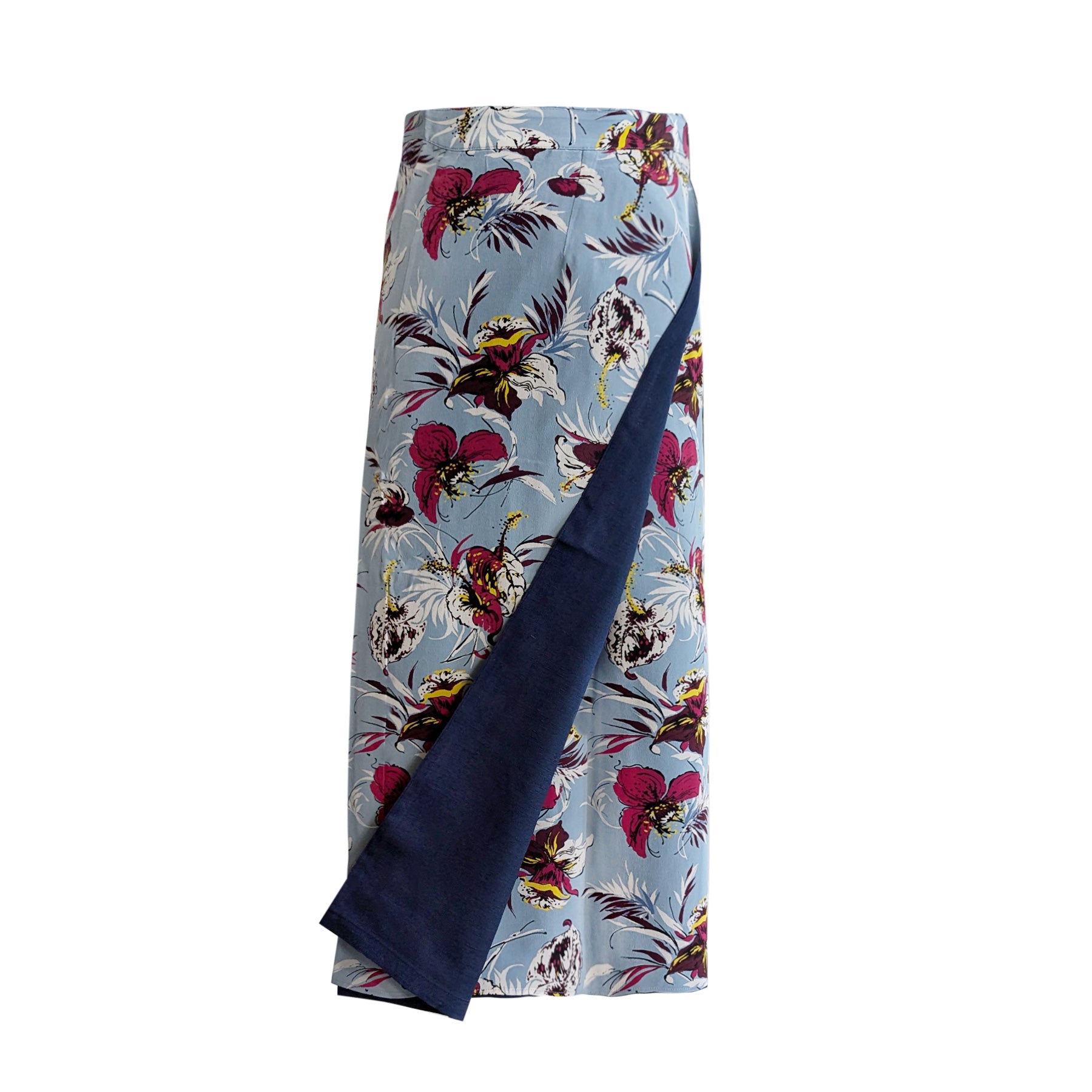 Reversible Skirt Long Straight - Azzurro